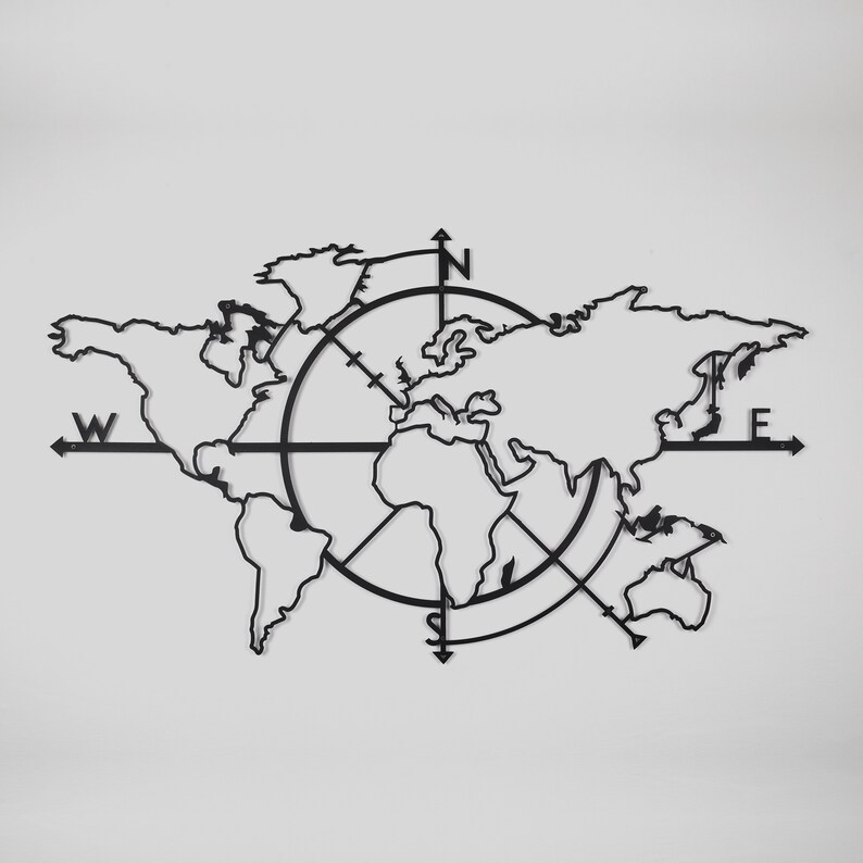 Map of Life Metal World Map Metal Wall Decor Metal Wall - Etsy