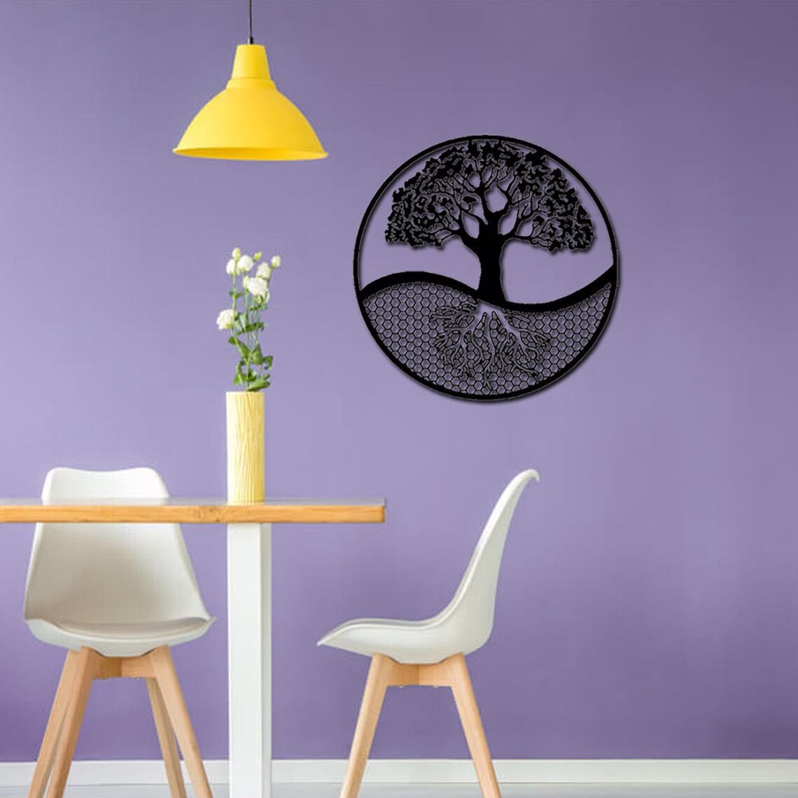Yin Yang Metal Wall Decor Tree and Root Art Decor 3D Metal Wall Decor ...