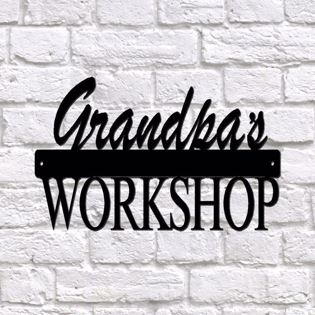 Personalized Metal Workshop Sign - Metal Wall Art, Metal Office Decor ...