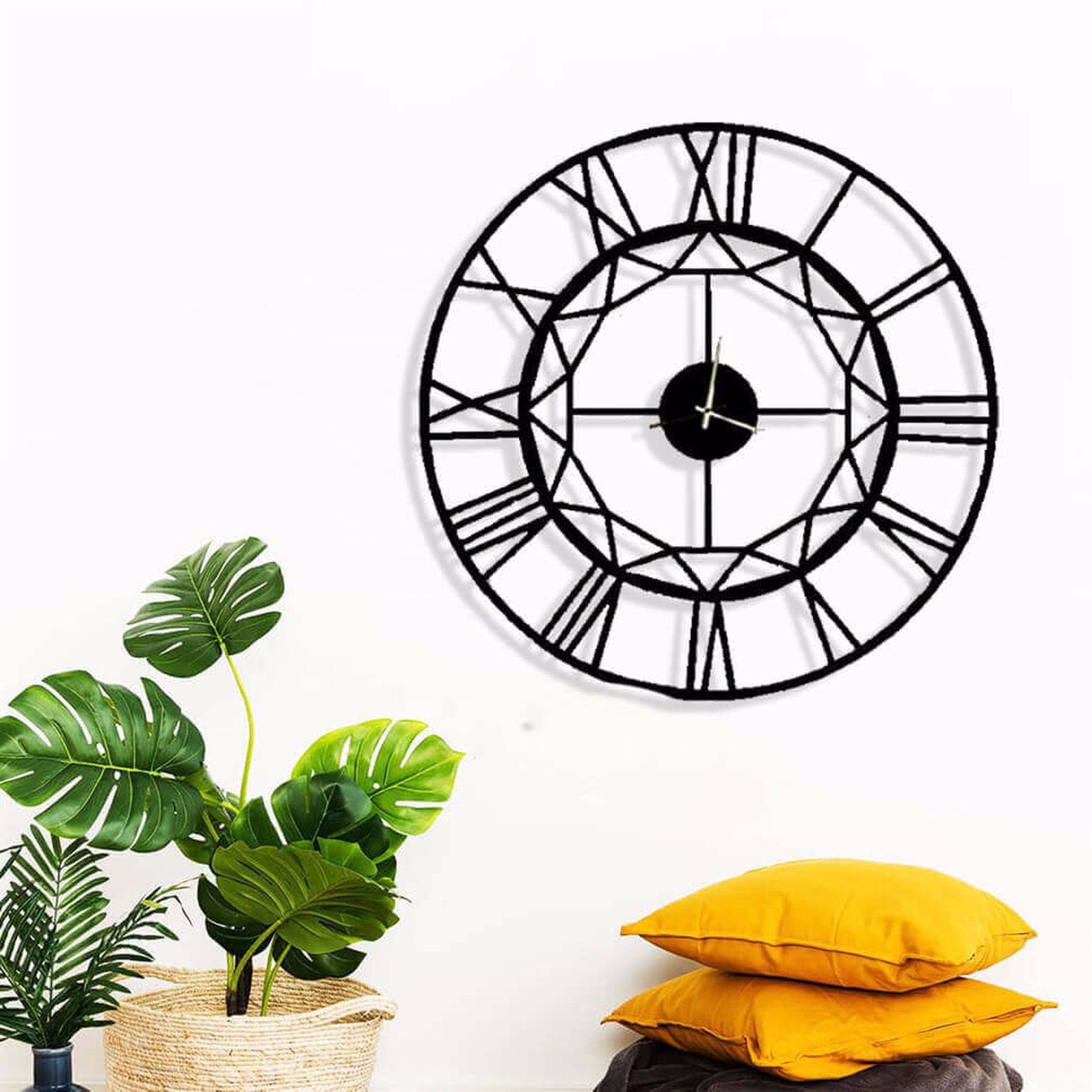 Oversize Roman Numbers Design Metal Wall Clock Wall Art Art - Etsy