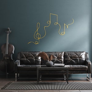 Dancing Music Notes Metal Wall Art: Minimalist Conservatoire Decor ...