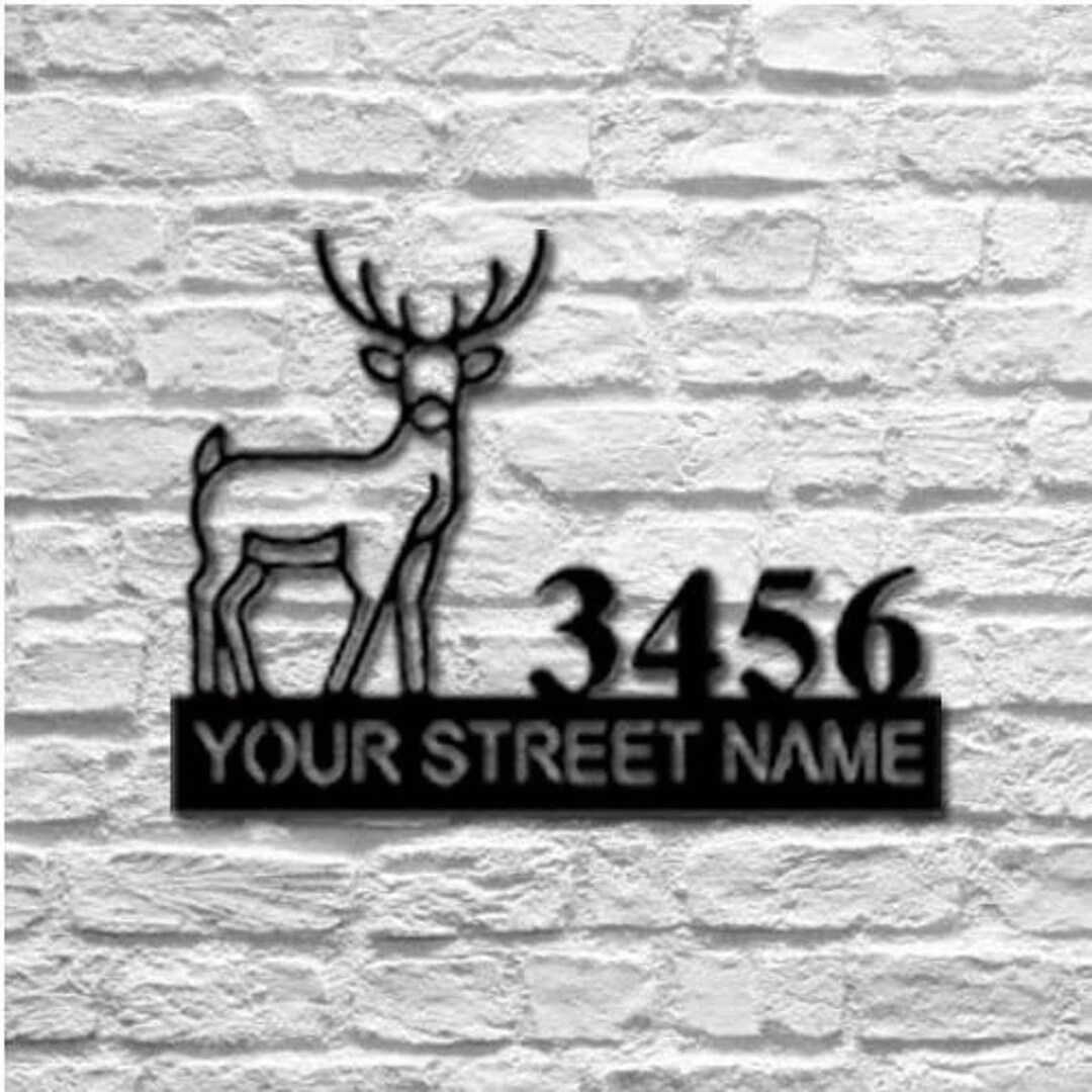 Moose Address Sign, Custom Christmas Metal Wall Art, Let's Personalize ...