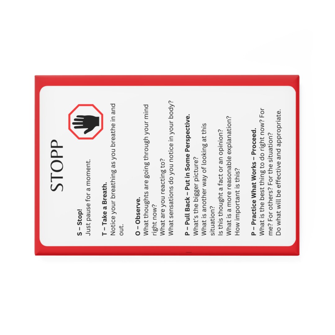 STOPP Magnet Emotional Regulation Strategy - Etsy