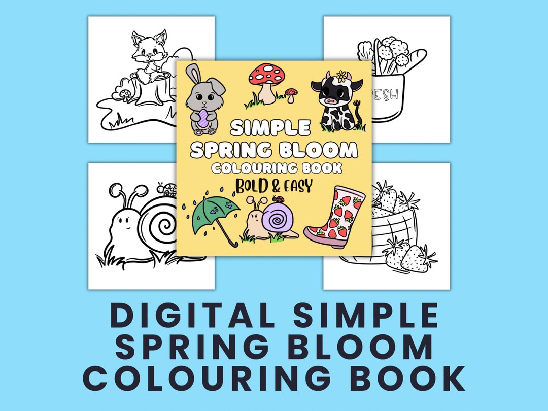DIGITAL Spring Colouring Book, Printable, Kids Colouring, Adult ...