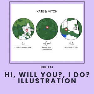 Hi, Will You, I Do Map / Custom Wedding Map/ Where We Met Map ...