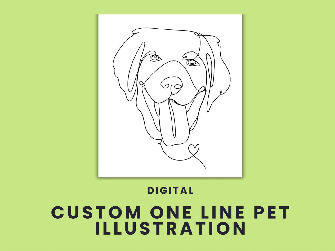 Custom Dog Line Art, One Line Art, Fine Line Tattoo Art, Pet Portrait ...