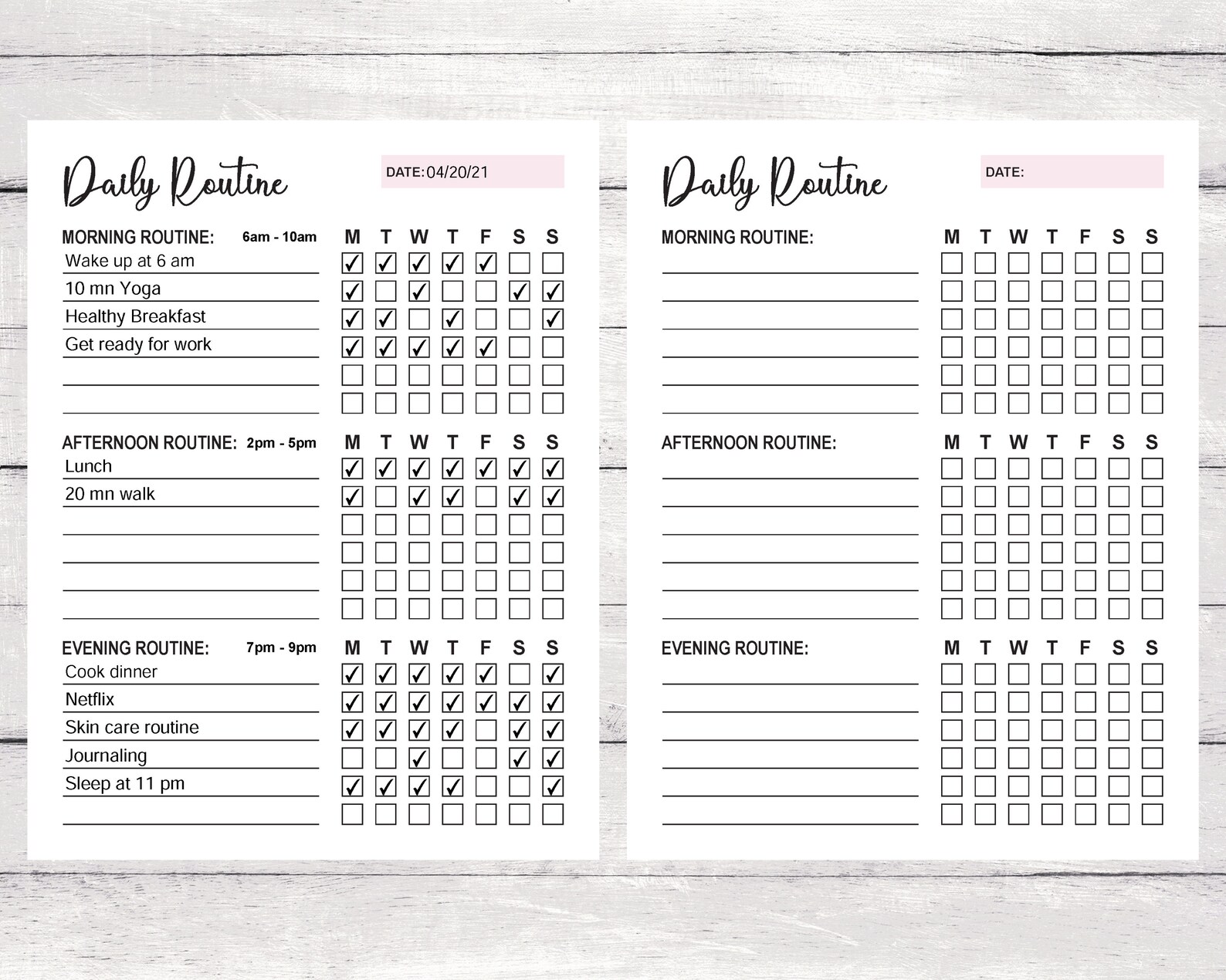 Daily Weekly Monthly Yearly Checklist Templates. Daily Routine, Weekly ...