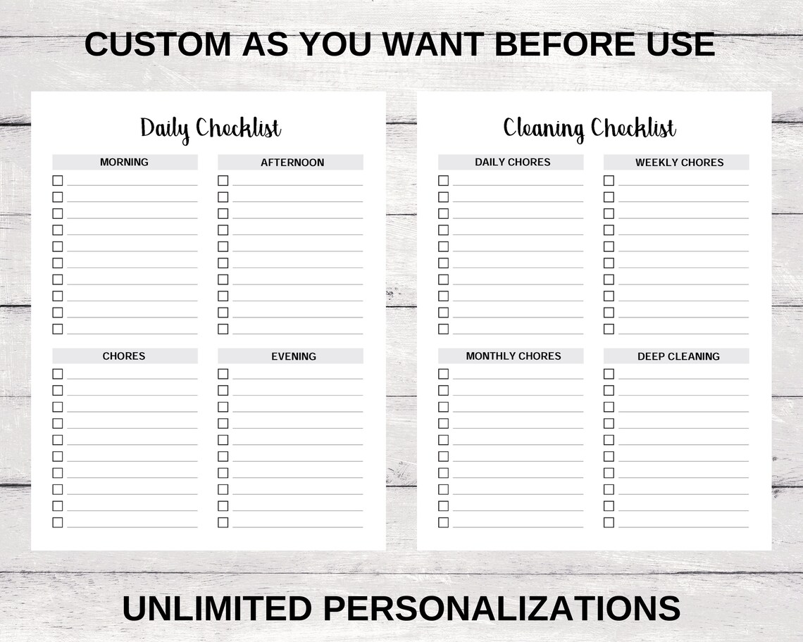 Self-customizable Editable to Do List Templates. Personalized Editable ...