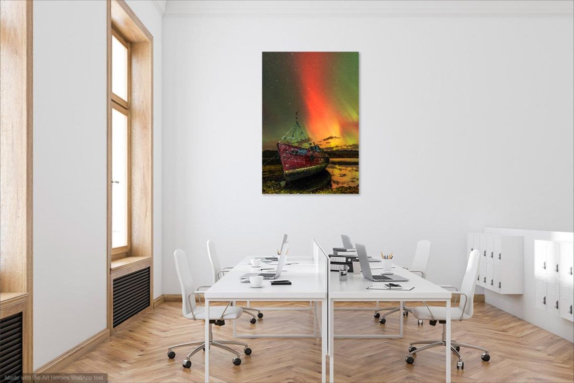 Northern Lights Print - Sabrina Boat, Donegal Ireland Aurora - Etsy
