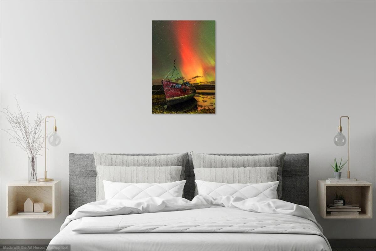 Northern Lights Print - Sabrina Boat, Donegal Ireland Aurora - Etsy