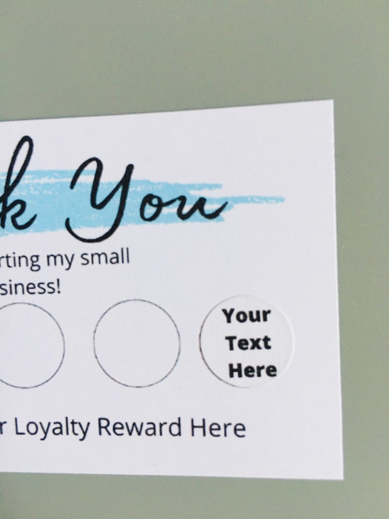 Custom Loyalty Cards Loyalty Card Stickers Loyalty Card - Etsy