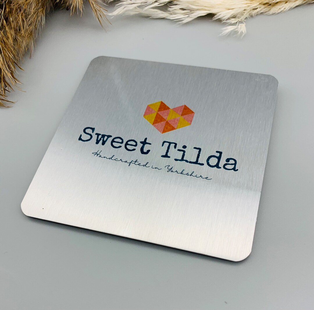 Logo Coaster, Custom Metal Coasters, 9x9 Cm, Qr Code Coasters, Printed ...