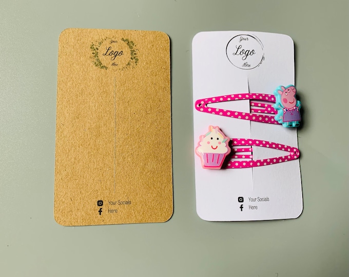 Custom, Hairclip Display Card, Kraft Recycled Business Cards, Small ...