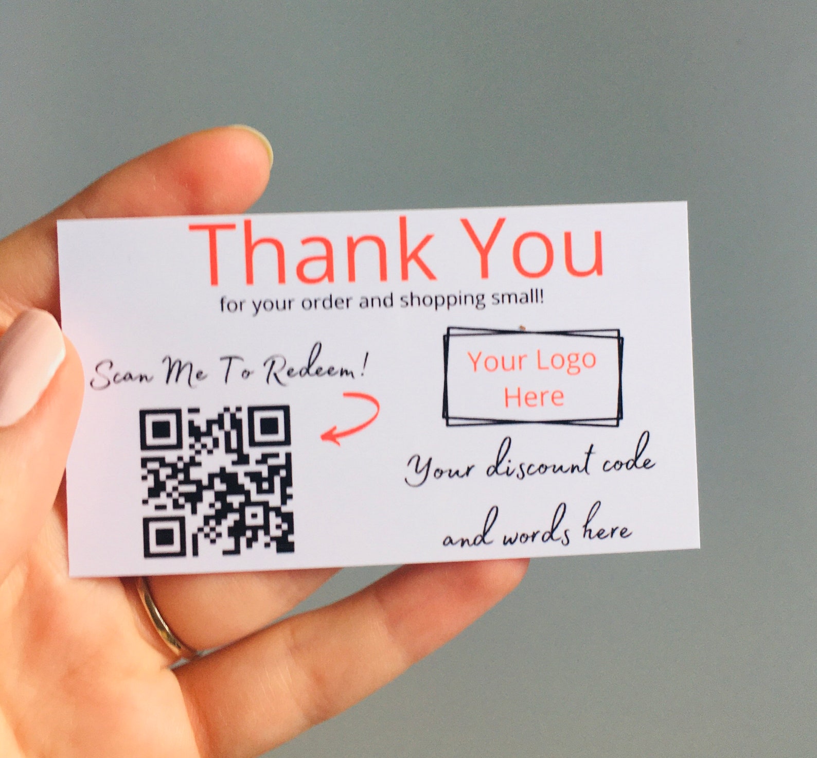 Qr Code Business Card Thank You Business Card Discount Code | Etsy