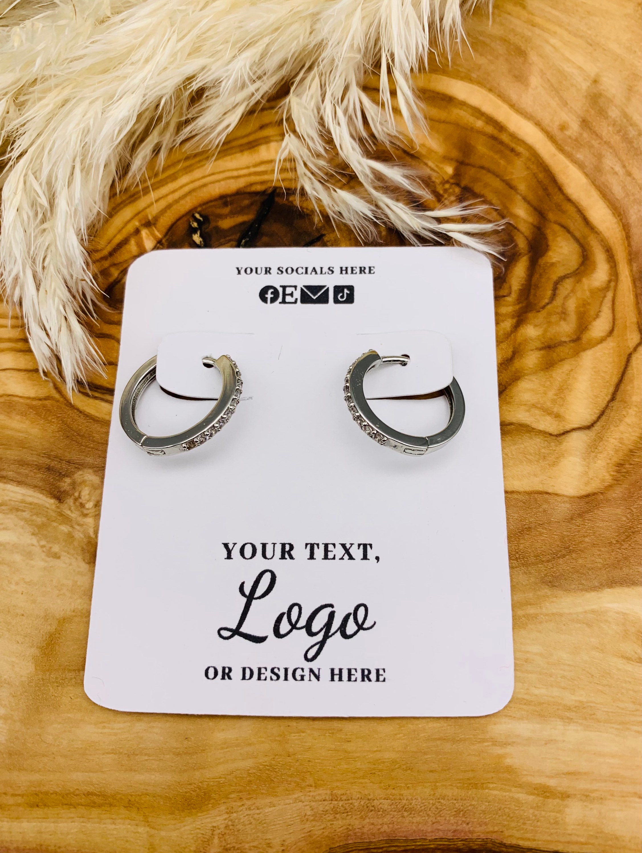 Logo Earring Cards small Earring Cards for Hoops - Etsy UK