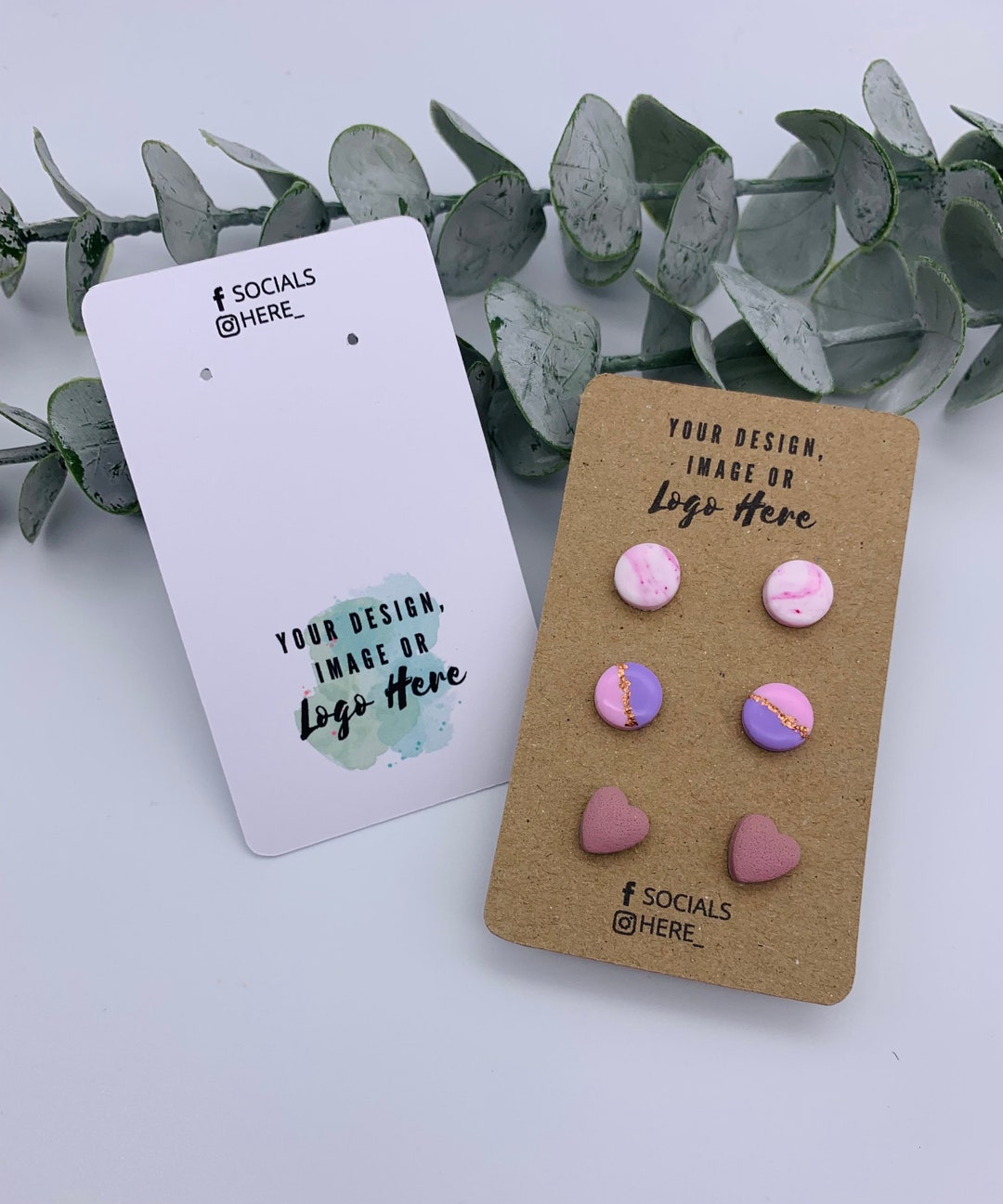 Personalised Earring Display Cards, Jewellery Backing Cards, Kraft ...