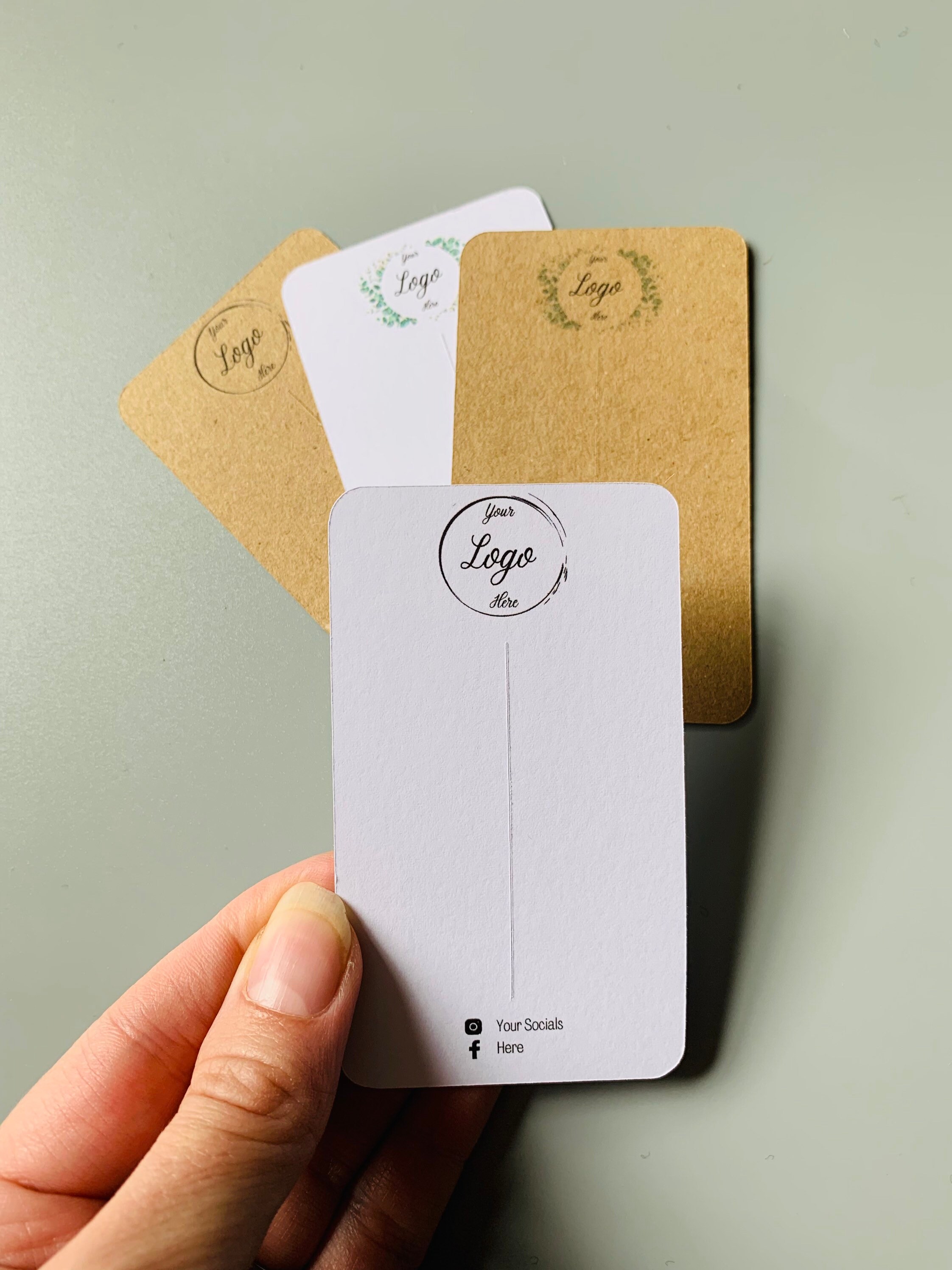 Custom hairclip display card Kraft recycled business cards | Etsy