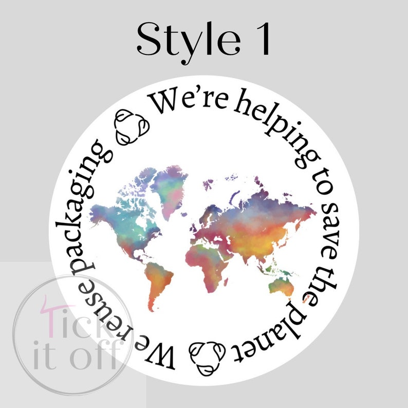 Reuse Packaging, Recycle Me Stickers, Save the Planet Stickers, Round ...