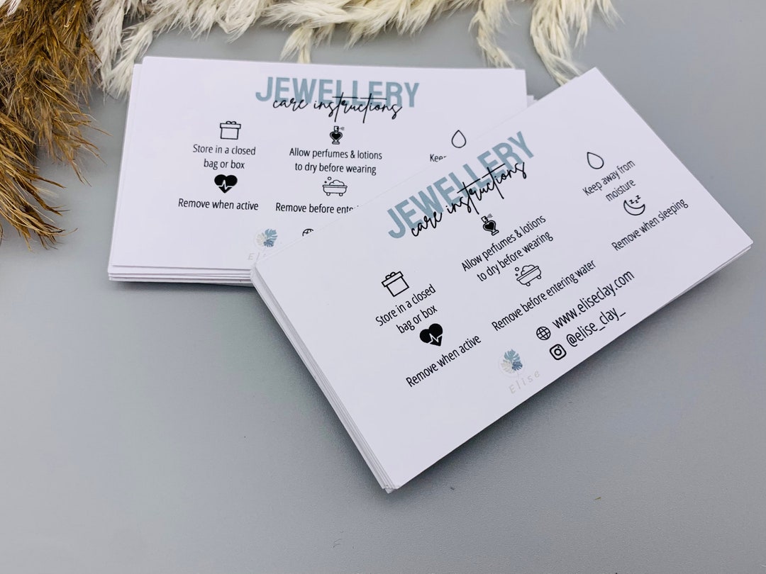 Custom Care Cards, Instruction Cards, Small Business Care Card, for ...