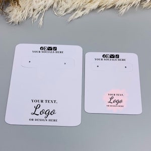 Logo Earring Cards (large), Earring Cards for Hoops, Jewellery Backing ...