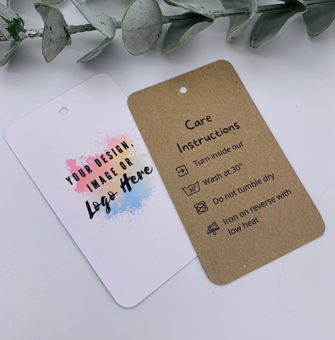 Clothing Tags Custom, L, Care Instruction Tags, Double Sided, Swing ...