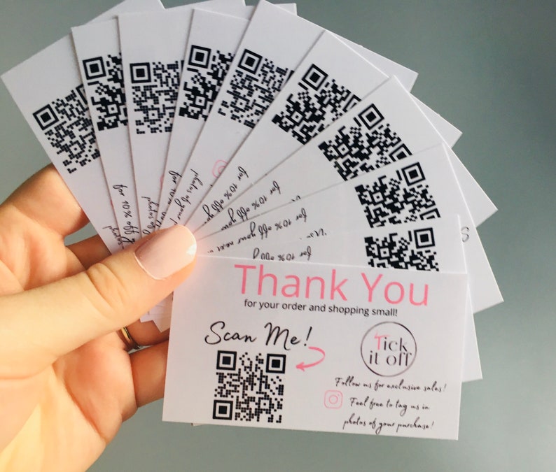Qr Code Business Card Thank You Business Card Discount Code | Etsy