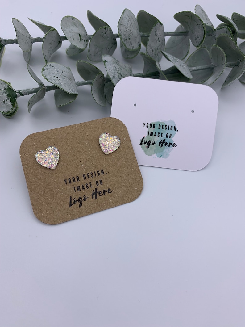 Personalised Earring Display Cards, Jewellery Backing Cards, Kraft ...