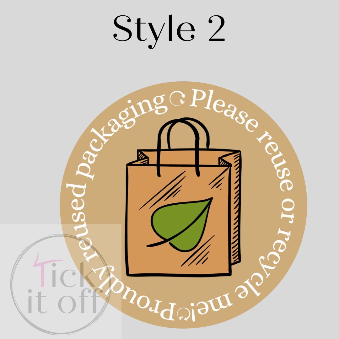 Reuse Packaging, Recycle Me Stickers, Save the Planet Stickers, Round ...
