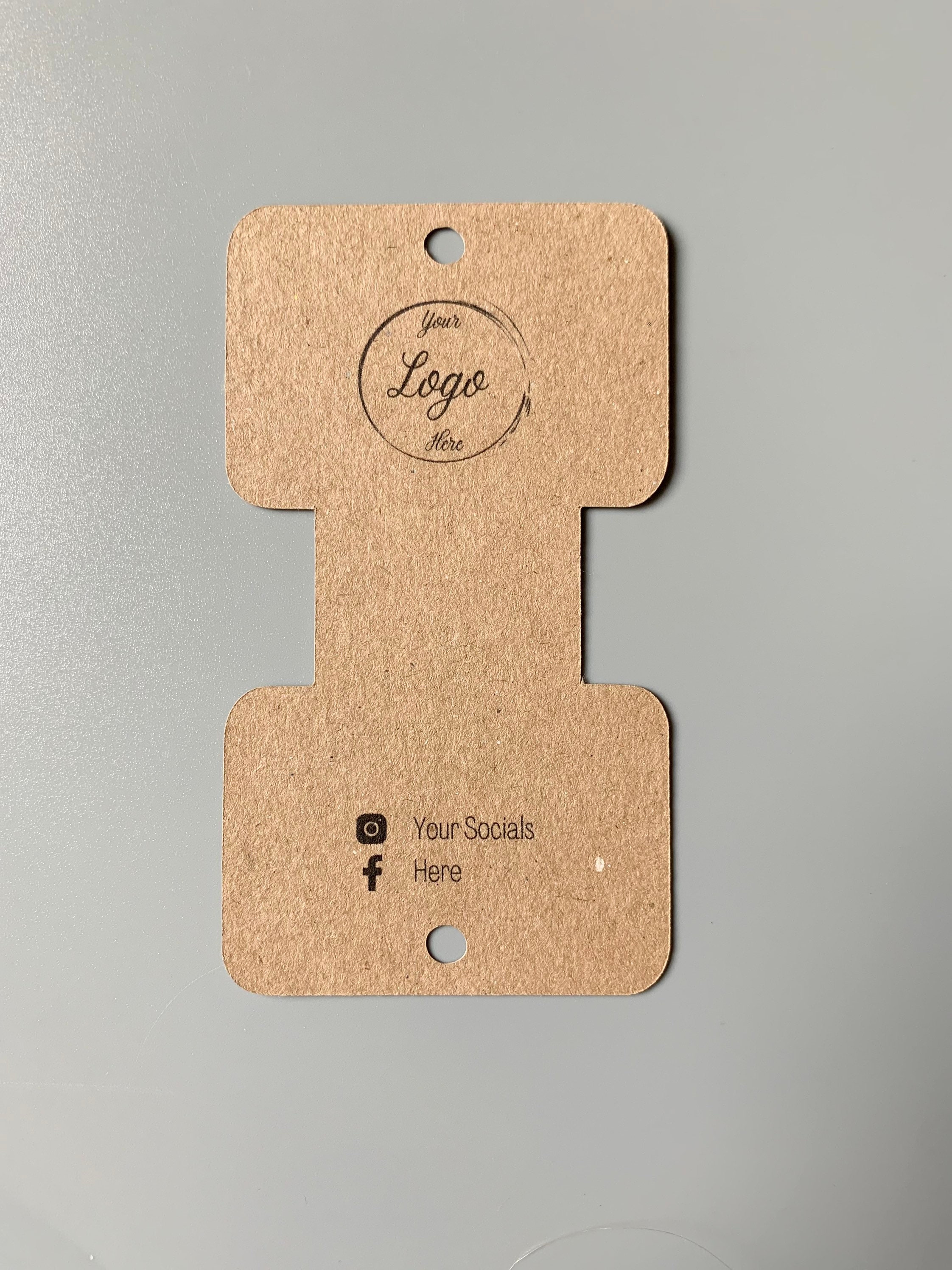 Custom scrunchies tag Kraft recycled business cards display | Etsy