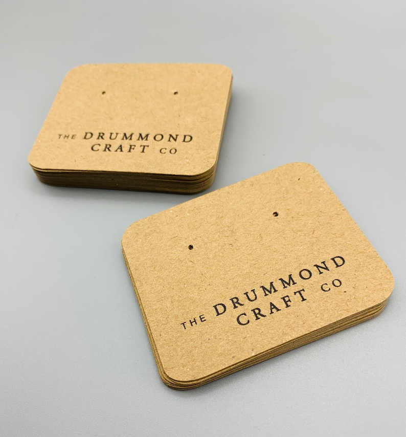 Personalised Earring Display Cards, Jewellery Backing Cards, Kraft ...