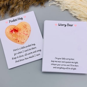 Pocket Hug Cards, Teacher Pocket Hug, Worry Bear Cards, Small Business ...