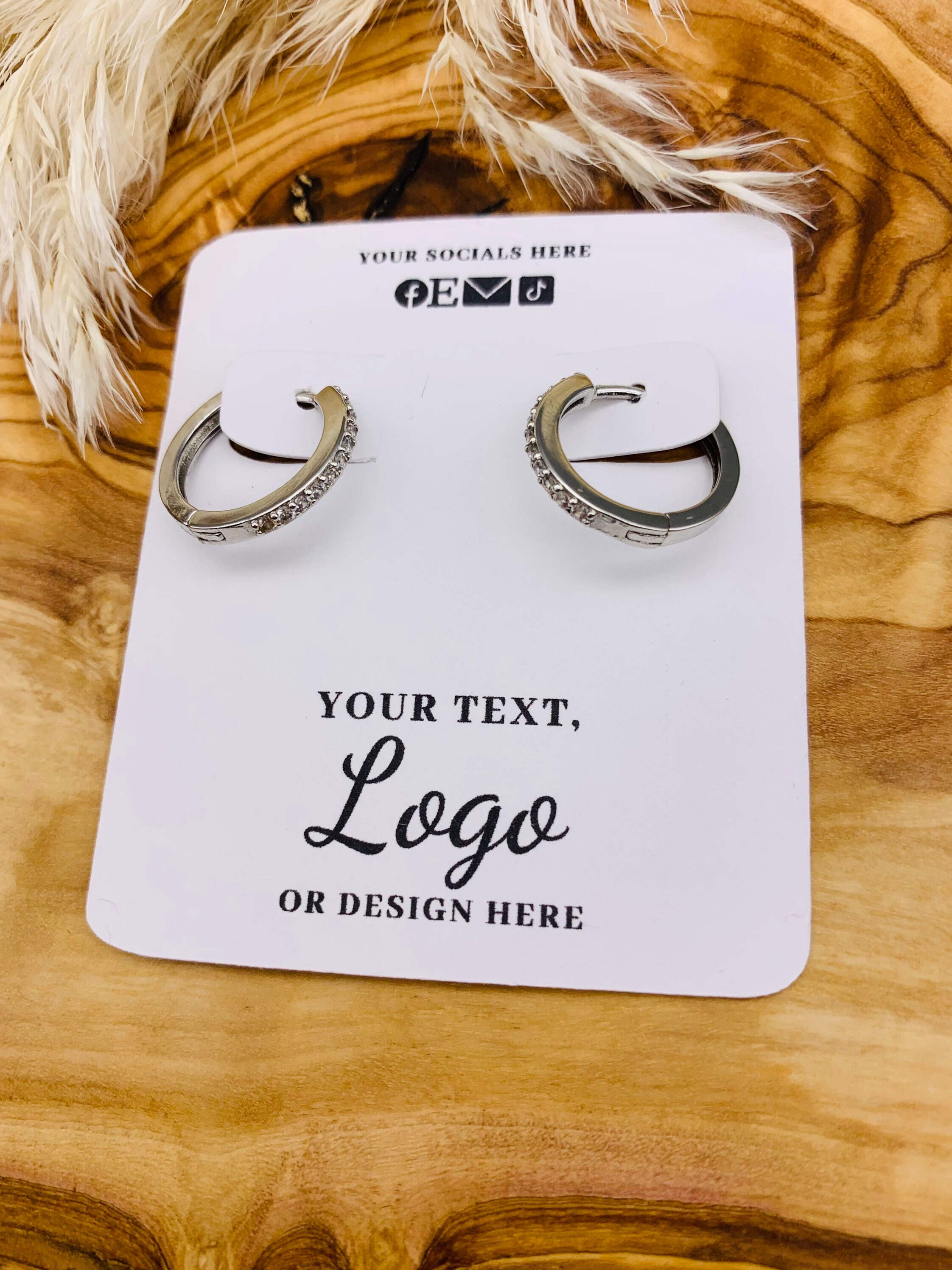 Logo Earring Cards, (small), Earring Cards for Hoops, Jewellery Backing ...