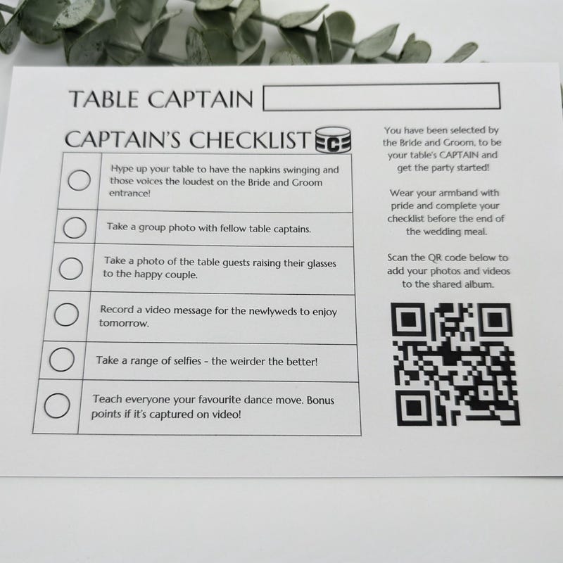Captain of the Table Wedding - Etsy UK