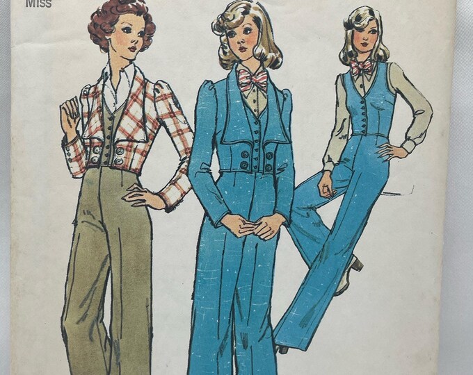 Simplicity 6284 Unlined Jacket, Vest and Wide-leg Pants Vintage 70s ...