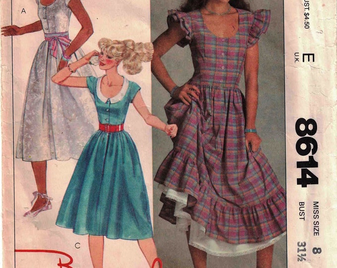 Mccall's 8614 by Brooke Shields Vintage 1983 Pattern Cottagecore ...