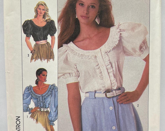 Simplicity 8498 Cottagecore Peasant Style Ruffled Blouse Vintage 80s ...