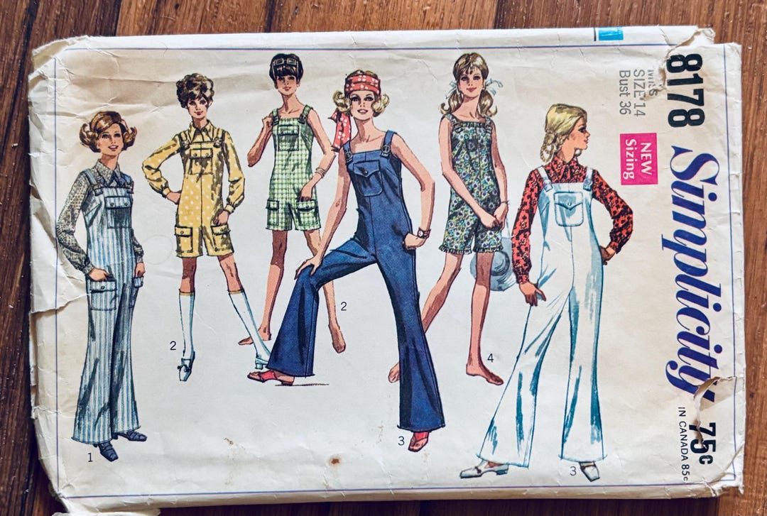 1969 Misses’ Jumpsuit and Blouse Sewing Pattern: Simplicity 8178 Size ...