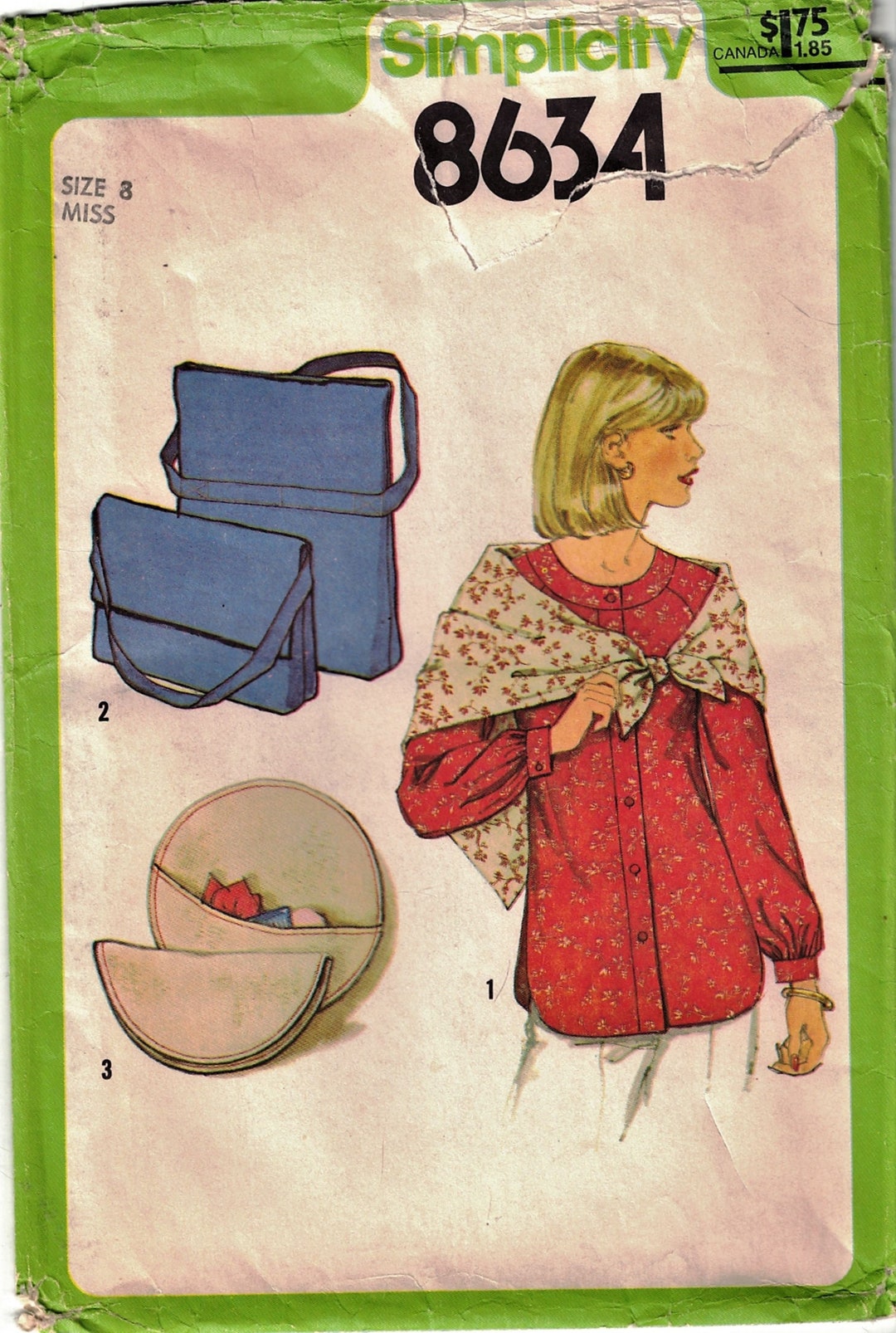 Simplicity 8634 Vintage Sewing Pattern From 1978 Pattern Contains ...