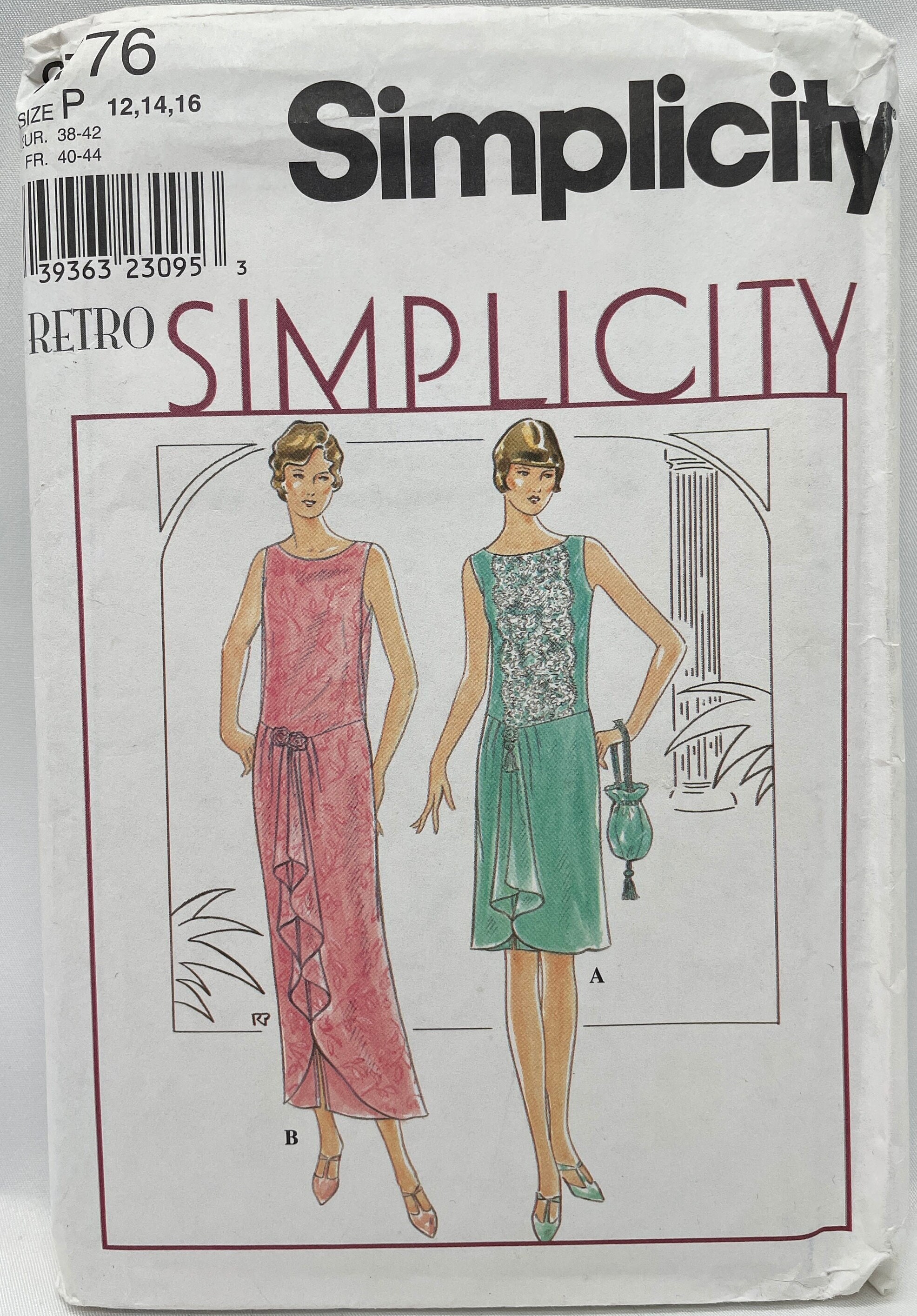 Simplicity 8776 Retro 20s Flapper Style Dress and Drawstring Purse ...
