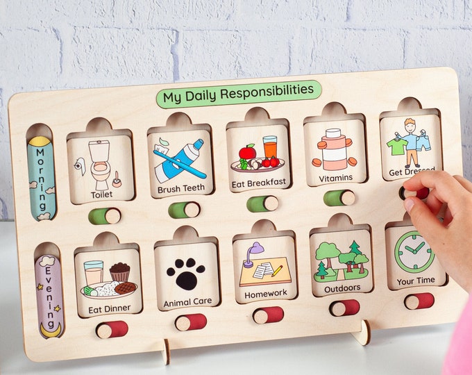 Chore Chart for Kids, Kids Daily Responsibilities Chart, Chore Chart ...
