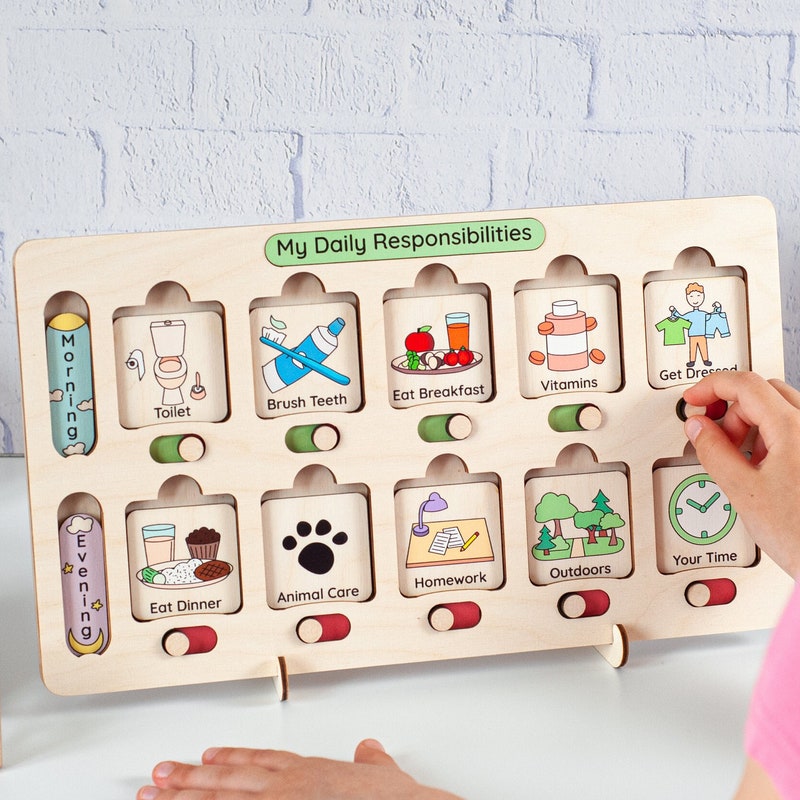 Wooden Chore Chart Children - Etsy