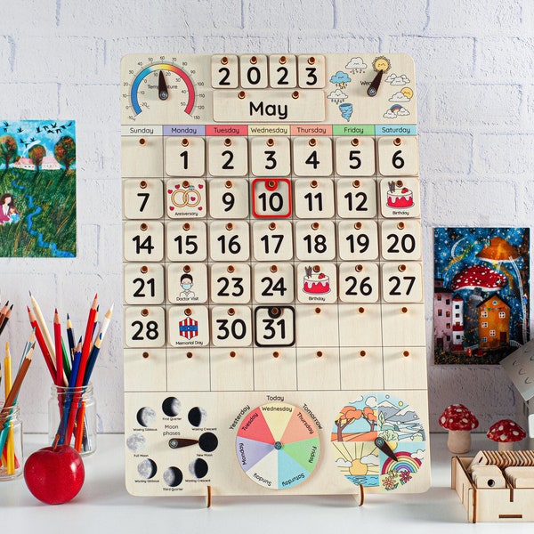 Montessori Calendar - Etsy
