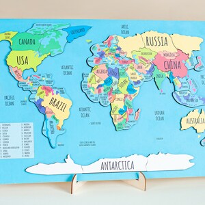 Kids World Map Puzzles for Kids, Toddler Continent Busy Board ...
