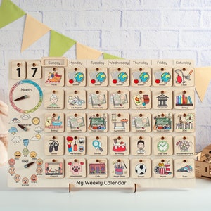 Kids Weekly Calendar, Chore Chart for Kids, Visual Schedule for ...