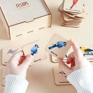 Gift for Kids Bird Toys Wooden Memory Game Birds Matching | Etsy