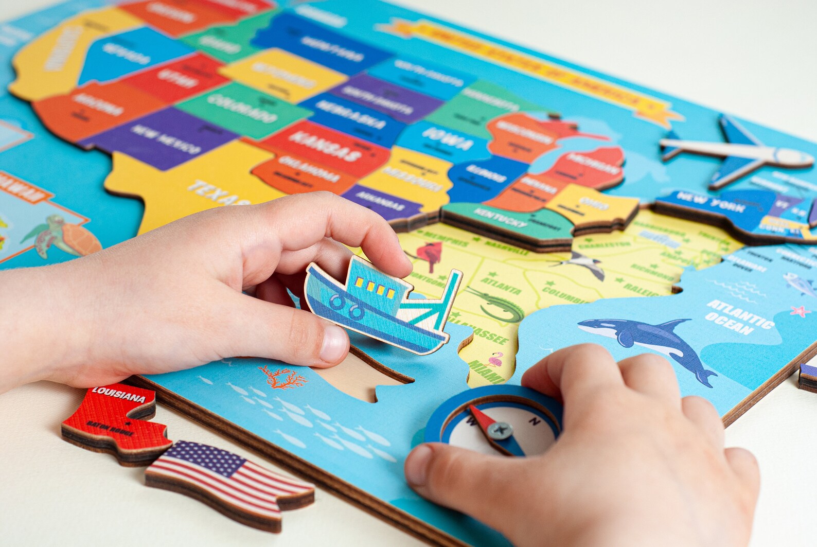 USA Map Puzzle Gift for Kids Kids Bedroom Maps Study of - Etsy