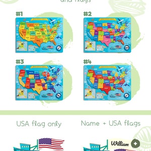 Wooden US Map Puzzle for Kids, Kids USA Map, Montessori Toys 2 Year Old ...