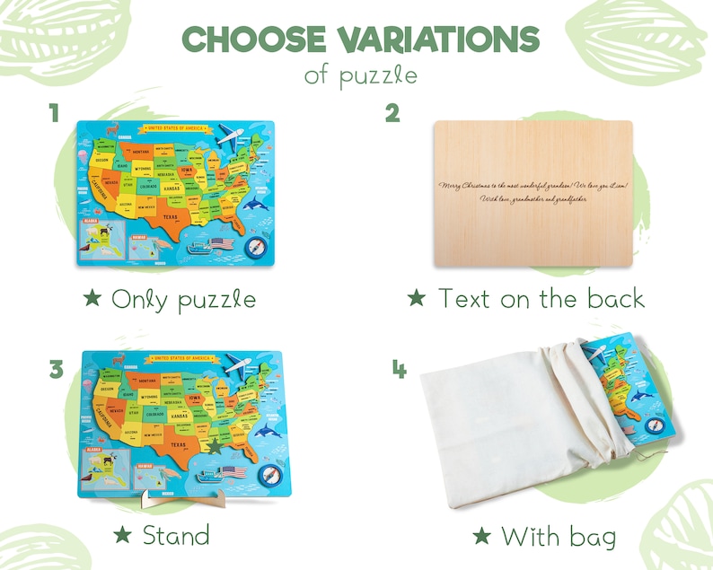 Preschool Gift for Kids, Wooden USA Map Puzzle for Toddlers, Geography ...