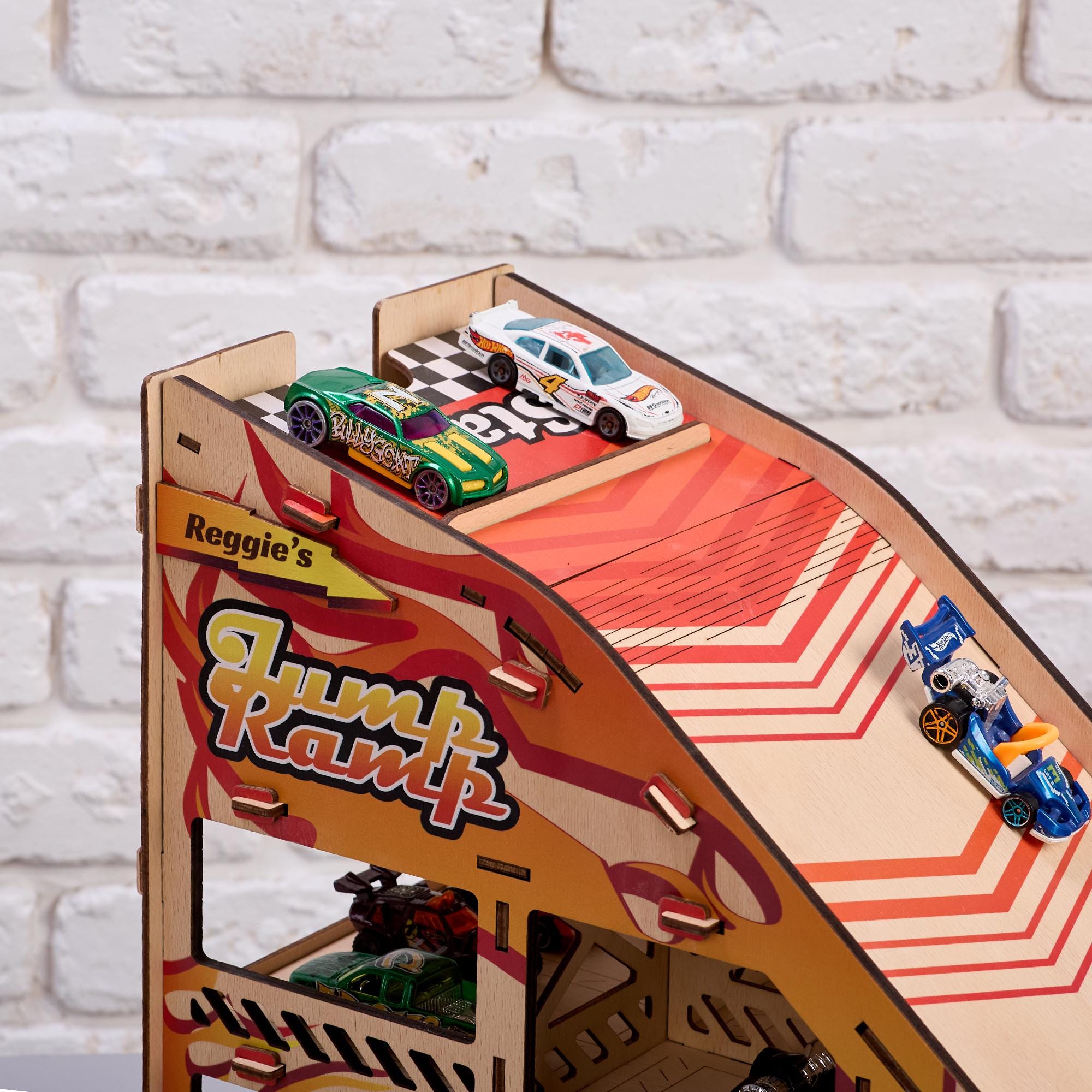Personalized Wooden Jump Ramp: Montessori Toy Car Garage - Etsy
