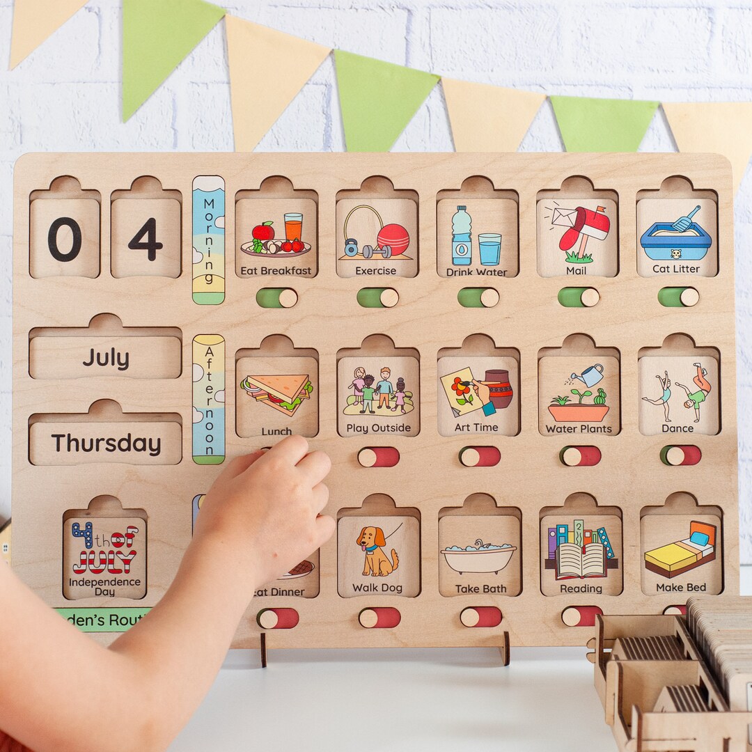 Montessori Routine Chart, Chore Chart for Kids, Toddler Homeschool ...